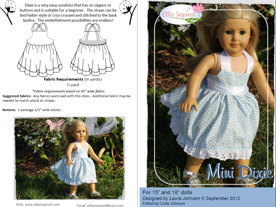 Dixie by Ellie Inspired (Doll 15" & 18") – Annelaine LLC
